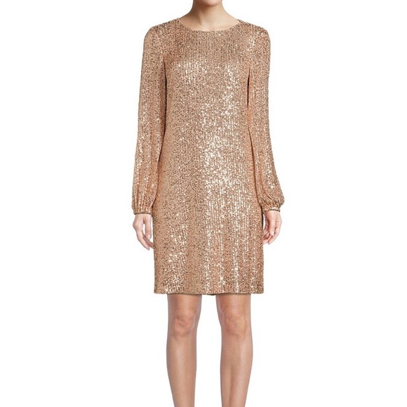 Preston & York | Dresses | Preston York Jewel Neck Long Blouson Sleeve ...
